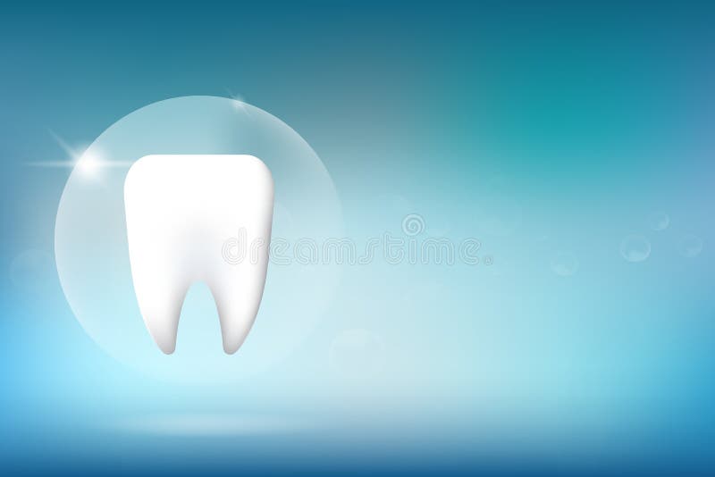 A Whitening Tooth Character Illustration on Blue Background. Stock ...