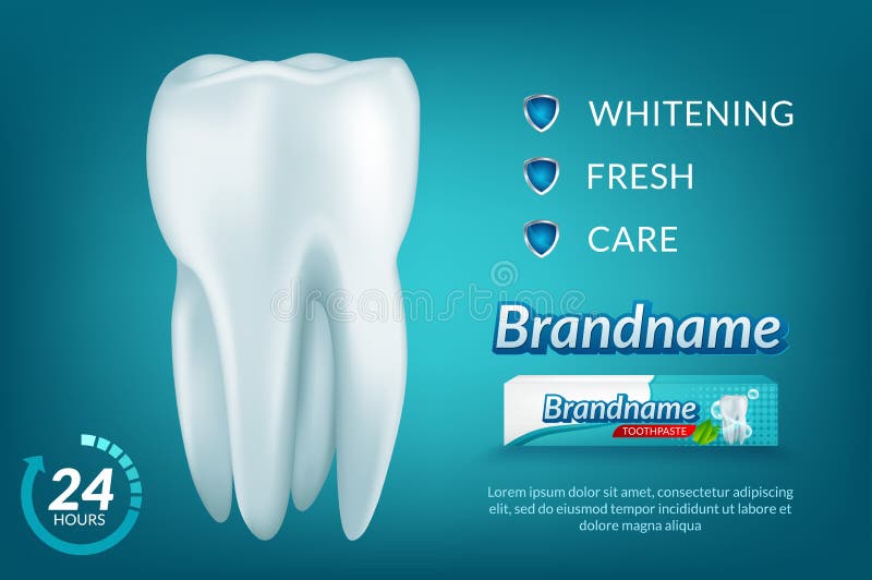 Whitening Toothpaste Ad Poster. Vector Realistic Toothpaste Packaging ...