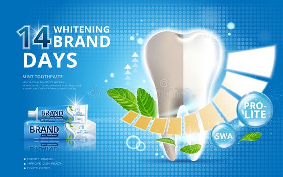 Whitening toothpaste ads stock vector. Illustration of tooth - 82804574