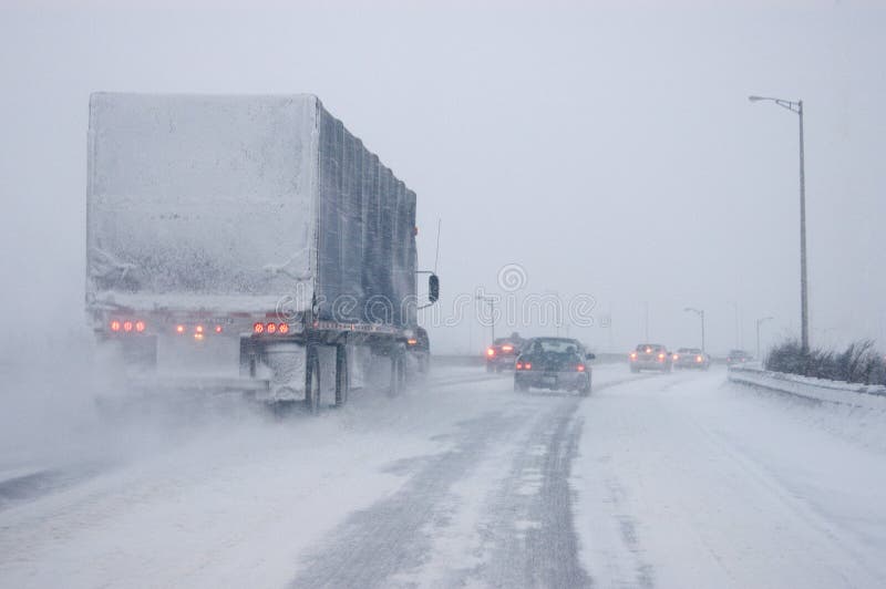 Whiteout Driving Conditions Stock Photo - Image of survive, danger: 2061078