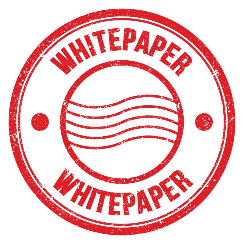 WHITEPAPER Text Written on Red Round Postal Stamp Sign Stock ...