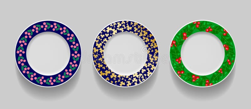 Set of Realistic Table Plates, Top View Stock Vector - Illustration of ...