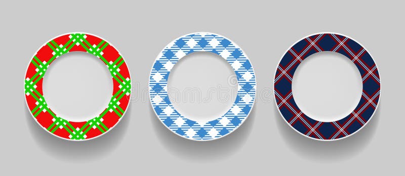 Set of Realistic Table Plates, Top View Stock Vector - Illustration of ...