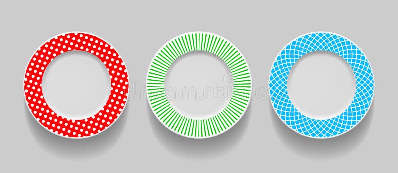 Set of Realistic Table Plates, Top View Stock Vector - Illustration of ...