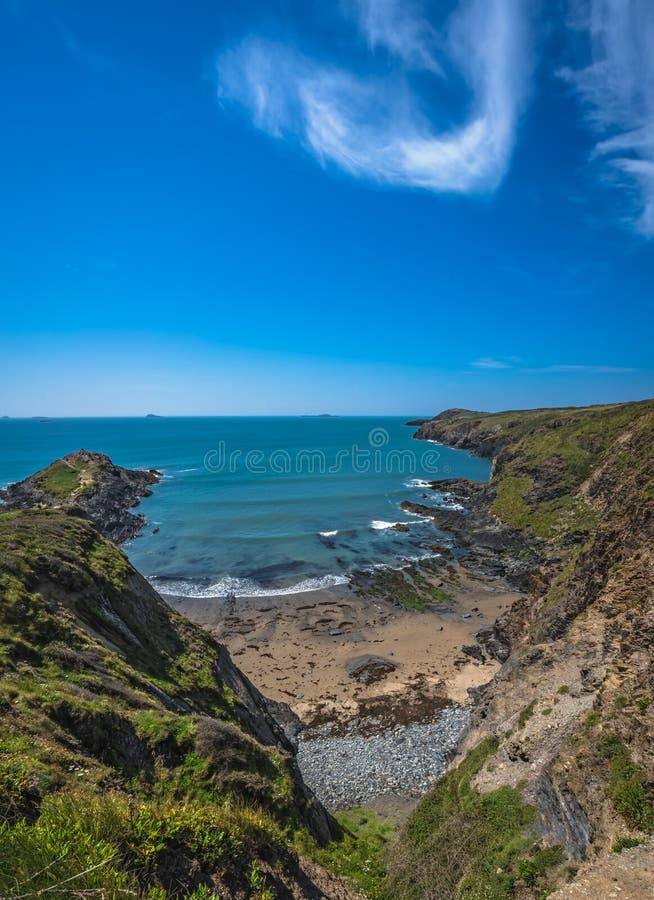 Whitesands Bay Beach and Cliffs, Wales Stock Image - Image of cliff ...