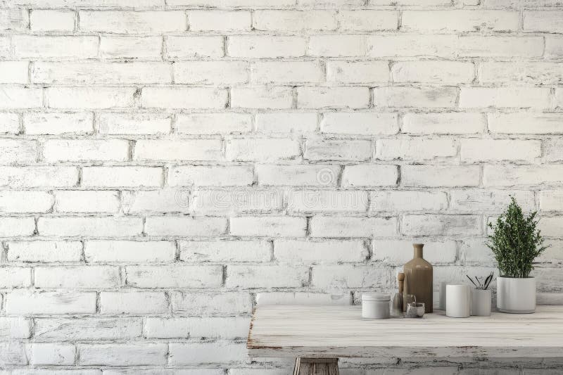 A Whitewashed Brick Wall with Smooth, Even Surfaces, Creating a Bright ...