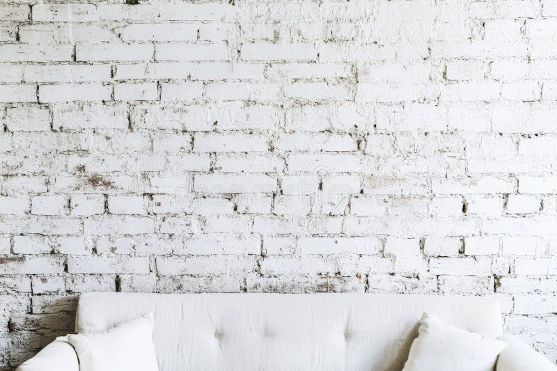 A Whitewashed Brick Wall with Visible Textures and Slight Imperfections ...