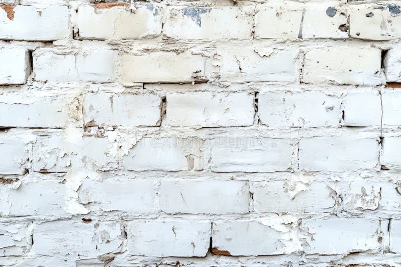 A Whitewashed Brick Wall with Visible Textures and Slight Imperfections ...