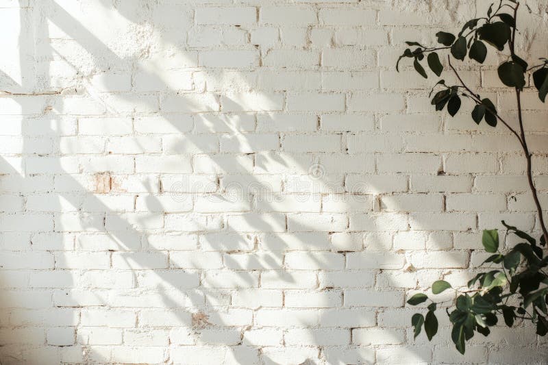A Whitewashed Brick Wall with Visible Textures and Slight Imperfections ...