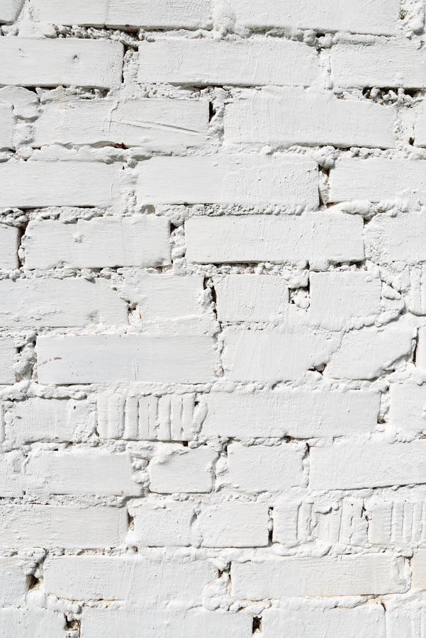 Whitewashed Brick Wall, White Color Vertical Design Background Stock ...