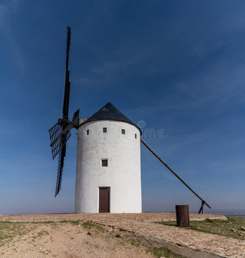Whitewashed Historic Windmill Typical of the La Mancha Region of ...