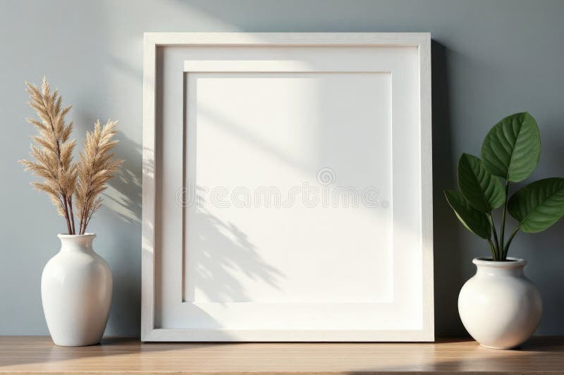 Whitewashed Narrow Wood Picture Frame, Clean Lines, Clean, Art Stock ...