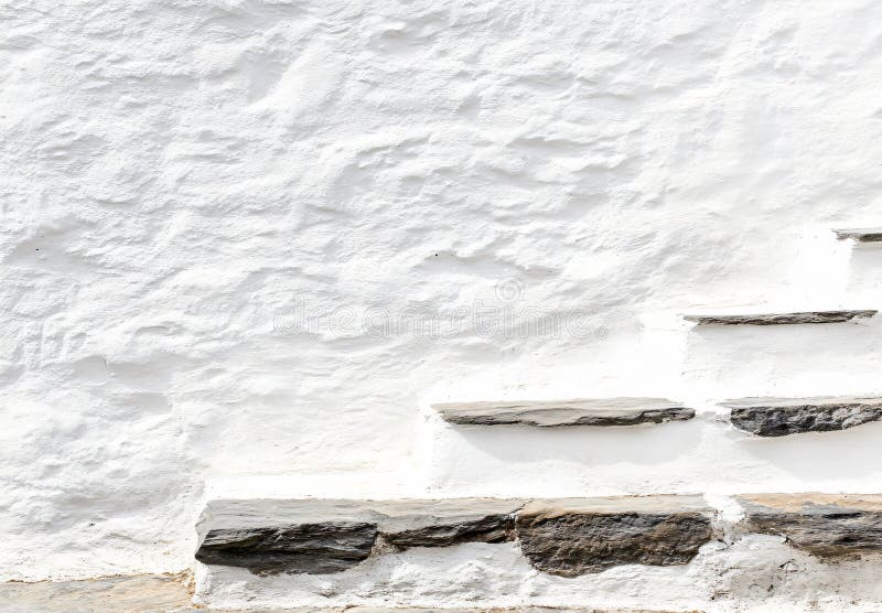 Whitewashed Wall with Stone Steps Rustic High Quality Image Stock ...