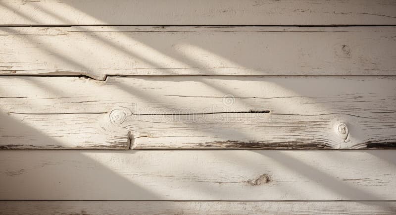 Whitewashed Wooden Plank Background with Sunlight Casting Shadows, a ...
