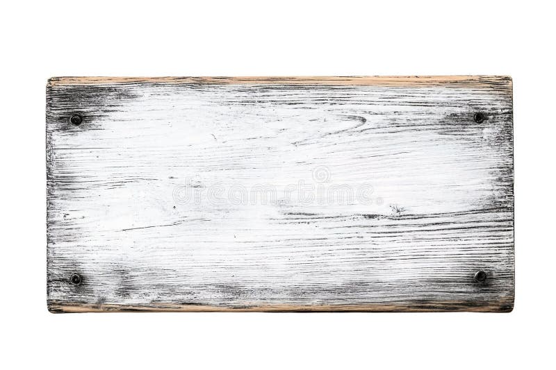 Whitewashed Wooden Signboard - Isolated on White Background Stock ...