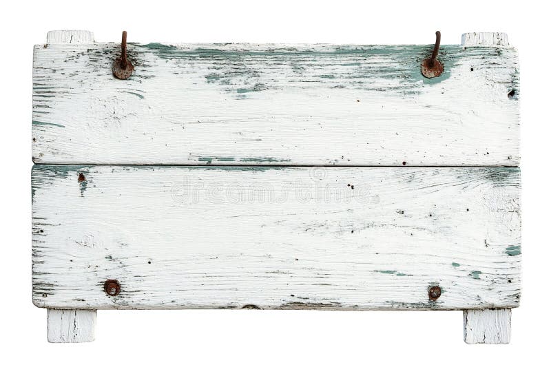 Whitewashed Wooden Signboard - Isolated on White Stock Illustration ...
