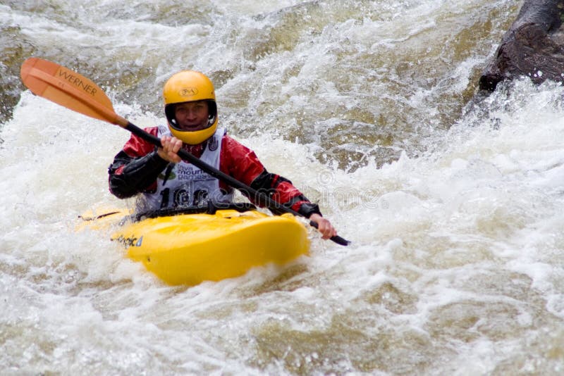 Whitewater Kayaker editorial photo. Image of creek, competitive - 14631631