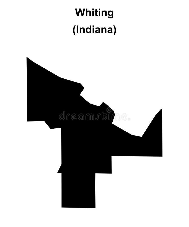 Whiting outline map stock vector. Illustration of silhouette - 387286976