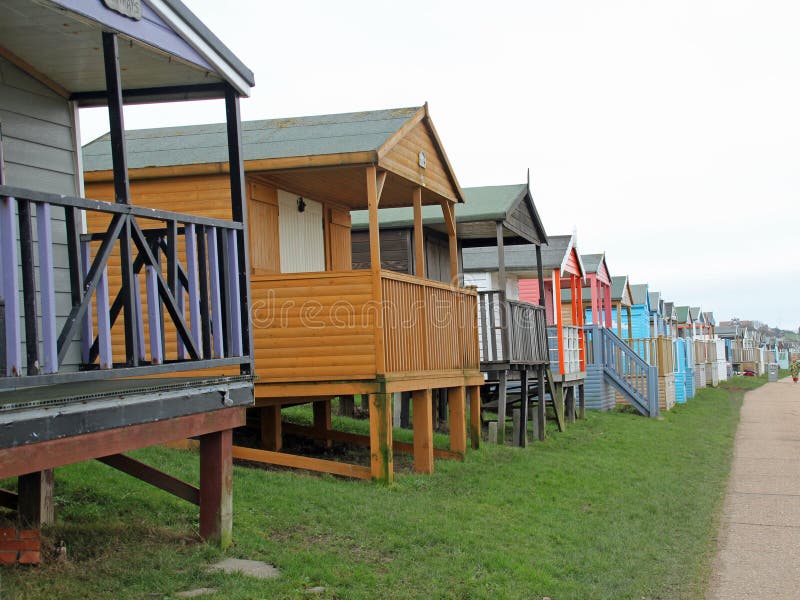 Whitstable Beach Huts stock image. Image of industries - 268694417
