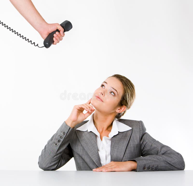 Who is that? stock photo. Image of glance, call, lady - 6110768