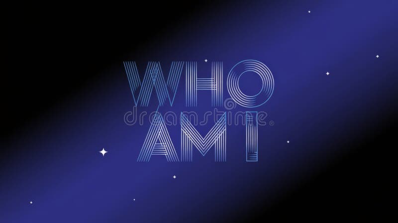 "Who am I" Text Displayed on a Blue Background Stock Illustration ...