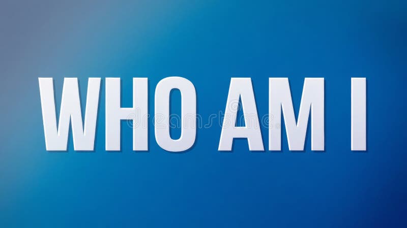 "Who am I" Text Displayed on a Blue Background Stock Illustration ...