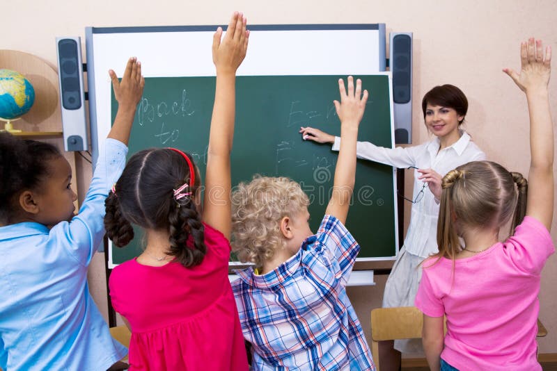 Who knows? stock image. Image of female, elementary, educational - 10661799