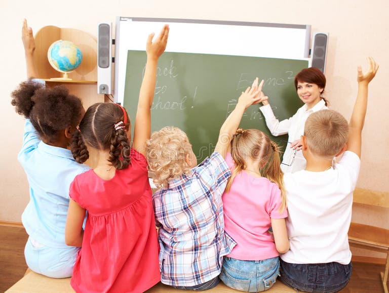 Who knows? stock image. Image of elementary, group, class - 15104645
