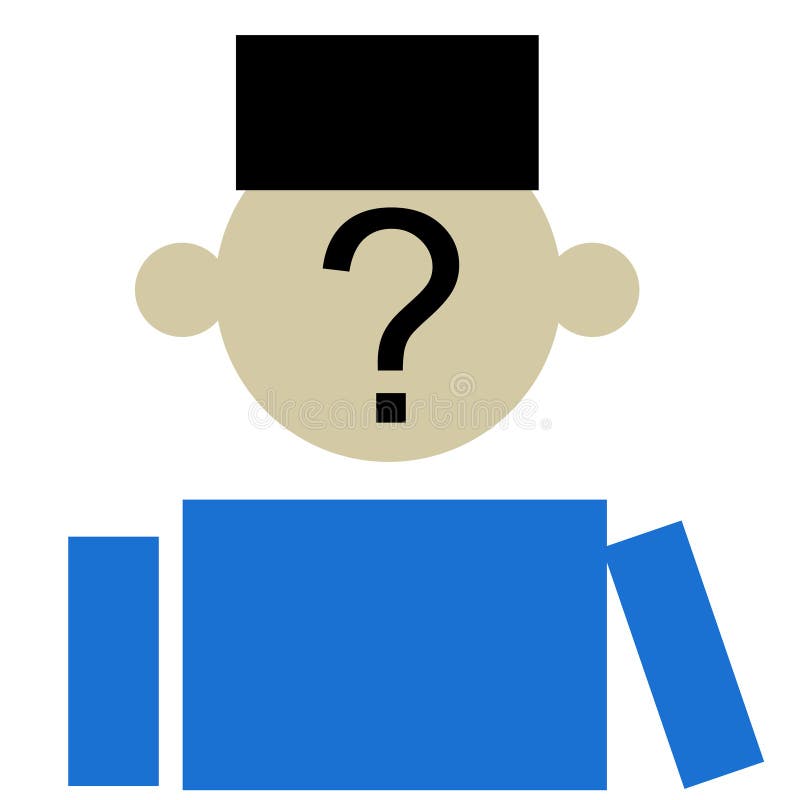 Who, a Man Portrait with Question Mark Stock Vector - Illustration of ...