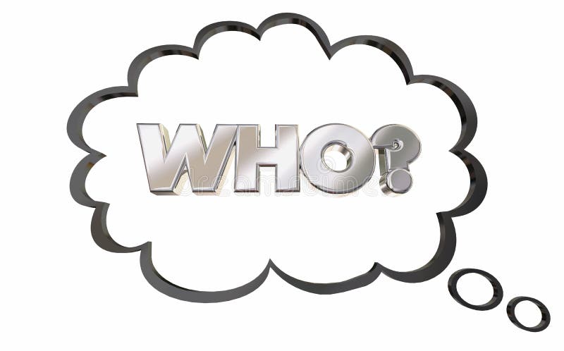Who Question Thought Cloud Thinking Answer Wondering Stock Illustration ...