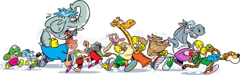 Who runs faster stock vector. Illustration of distance - 28904843