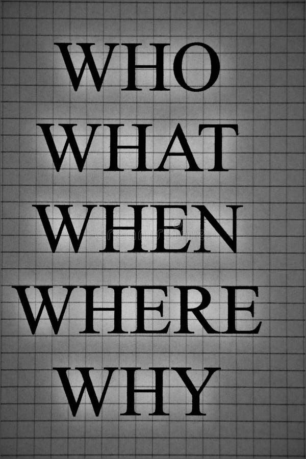 Who What Whene Where Why Questions. Stock Photo - Image of media ...