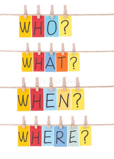 Who, what, when, where stock photo. Image of creative - 21652036