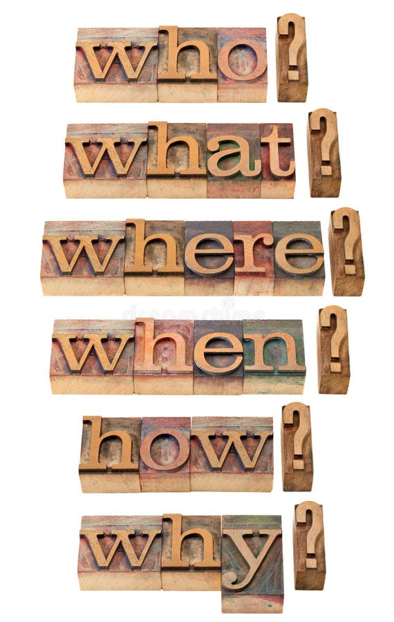 Who, What, Where, when, Why, How Questions Stock Photo - Image of ...