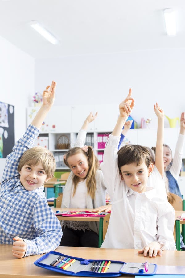 Who Will Answer the Question Stock Image - Image of presence, classmate ...