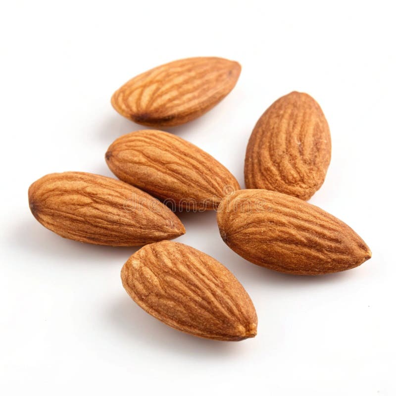 Whole Almonds Isolated on White Background Stock Illustration ...