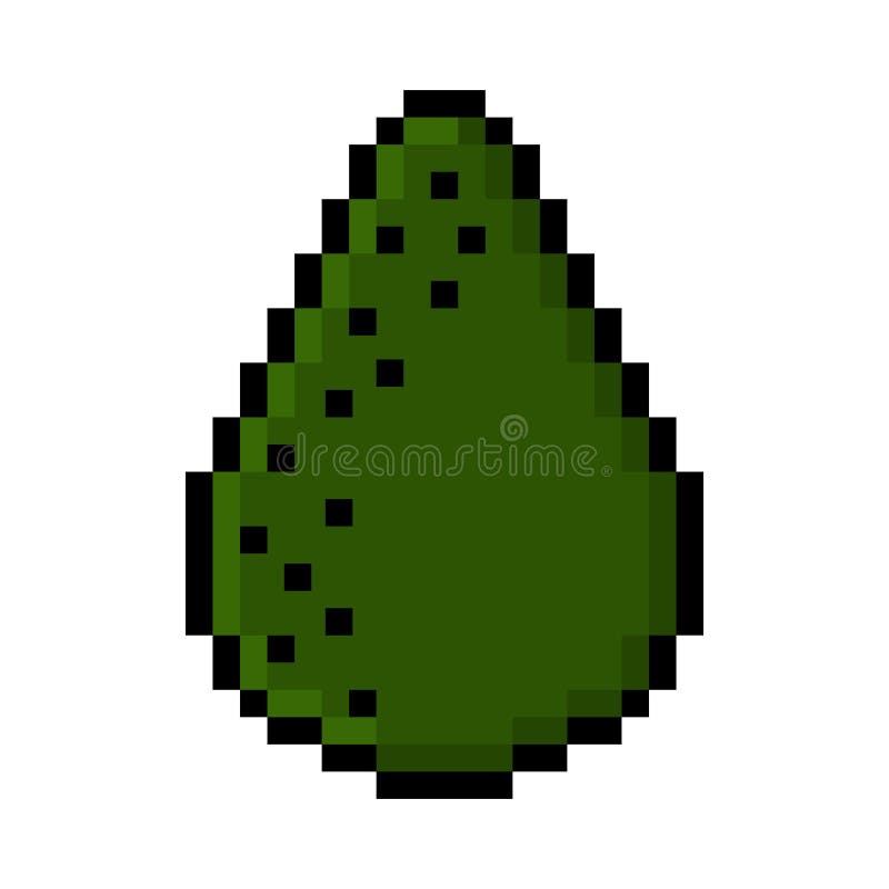 Avocado Pixel Art Set. Tropical Green Fruit 8 Bit Stock Vector ...