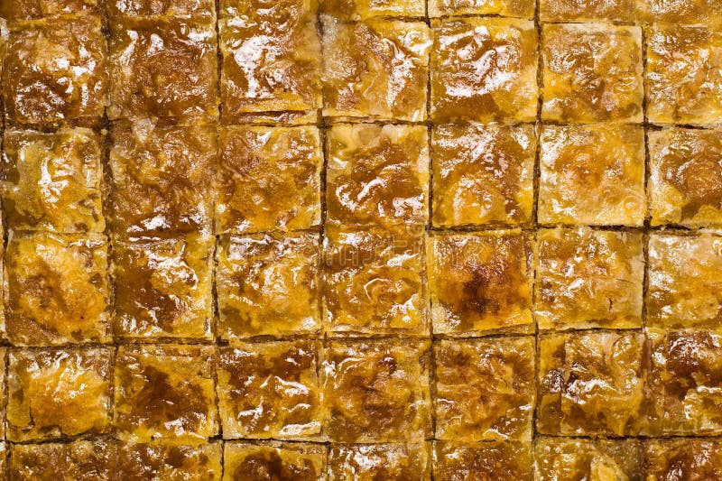 Whole Baklava on a Baking Tray Making Pattern Stock Image - Image of ...