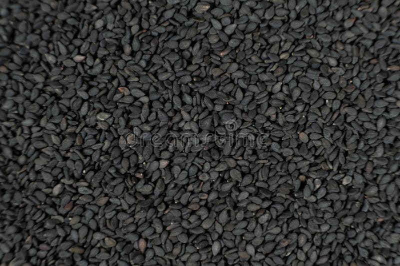 Whole Black Sesame Seeds Top View Detailed Shot Stock Photo - Image of ...
