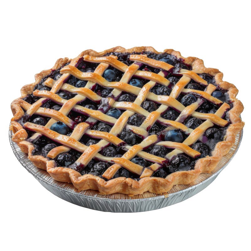 A Whole Blueberry Pie with Lattice Crust and a Shiny Glaze Stock Image ...