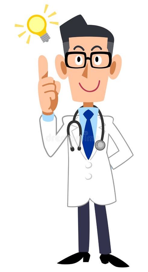 The Whole Body of a Male Doctor with an Idea Stock Vector ...