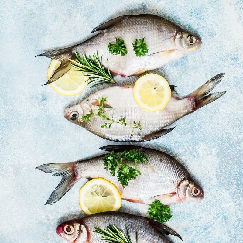 Whole Bream with Lemon and Herbs Stock Photo - Image of bream, healthy ...