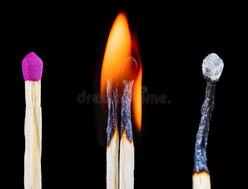 Single, Burning and Burned Match As a Concept of Everything Passing ...
