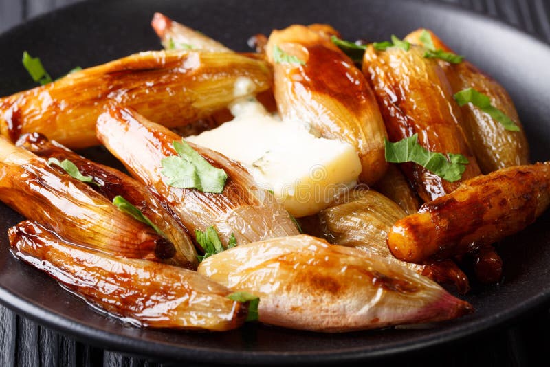 Whole Caramelized Balsamic Shallots with Blue Cheese and Parsley Stock ...