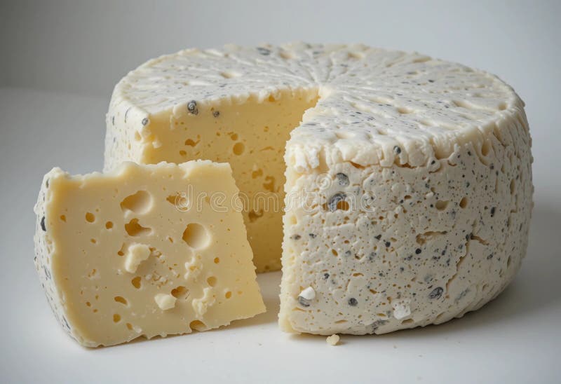 Whole Cheese Wheel with a Perfect Triangular Slice Stock Illustration ...