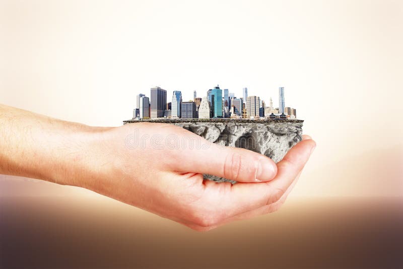 The Whole City in Your Hands Concept Stock Image - Image of nature ...