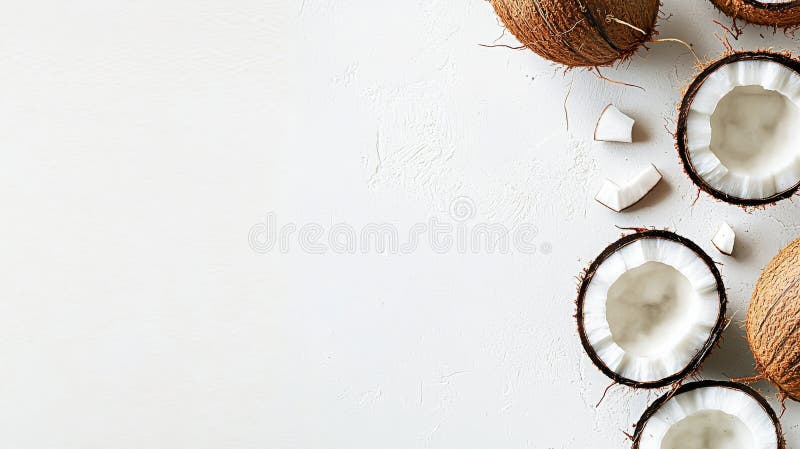 Whole Coconut Brown Exterior Shell Creamy White Interior Stock Photos ...