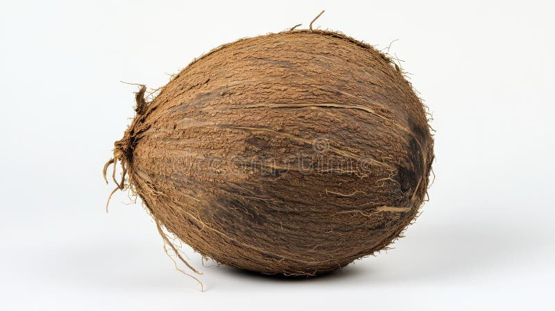 A Whole Coconut Featuring a Brown Shell and a Creamy White Interior is ...