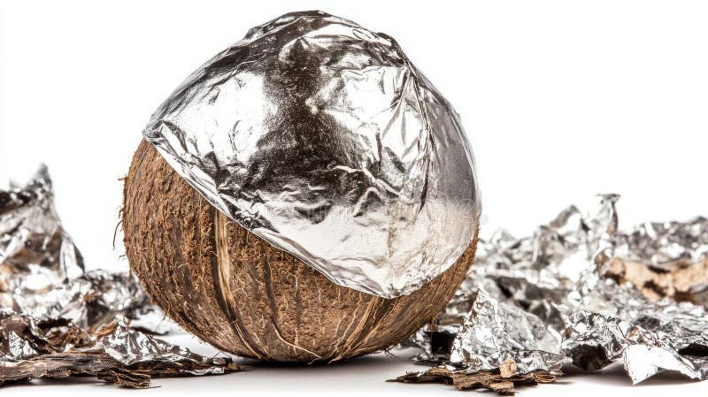 A Whole Coconut with a Shell that is Brown and Flesh that is Creamy ...