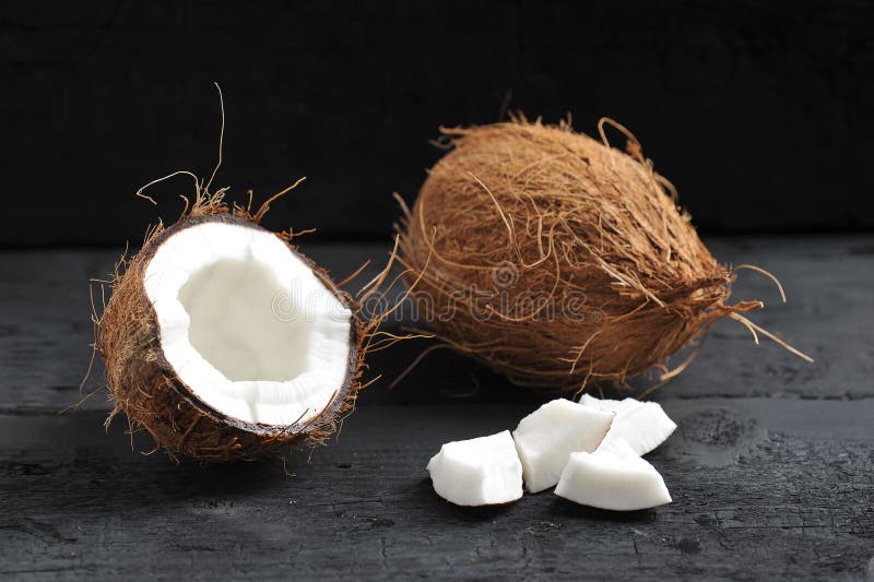 Coconut Split in Half stock image. Image of ripe, exotic - 17927381